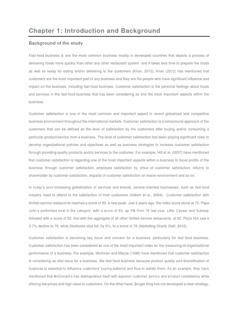Burger King Customer's Satisfaction | PDF | Customer Satisfaction ...