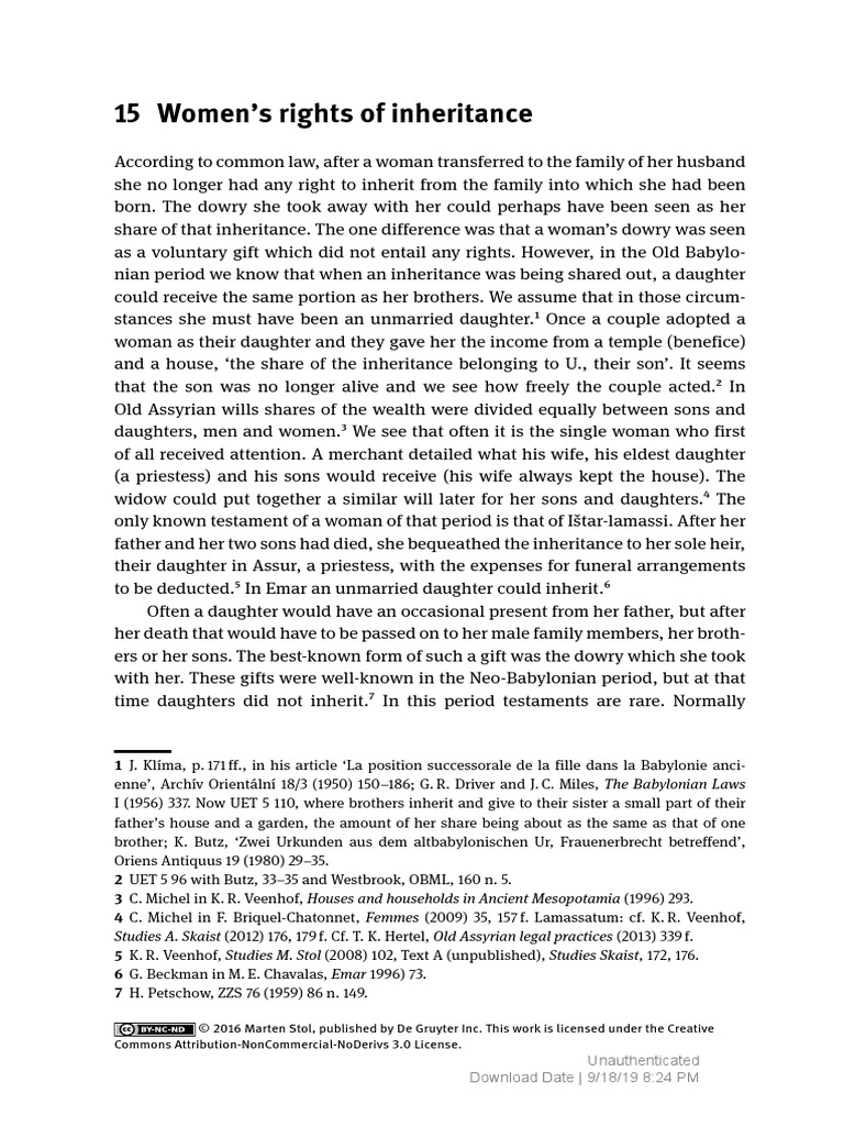 (9781614512639 - Women in The Ancient Near East) 15. Womens Rights of ...