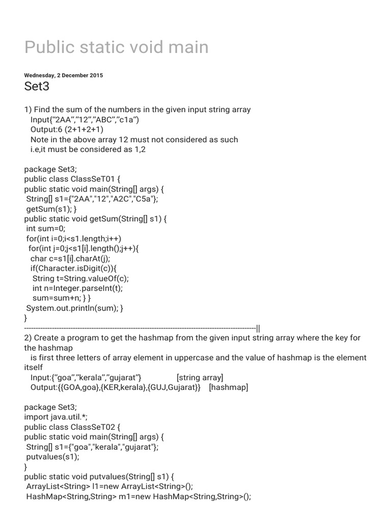 Public Static Void Main Set3 PDF | PDF | String (Computer Science) | Metalogic
