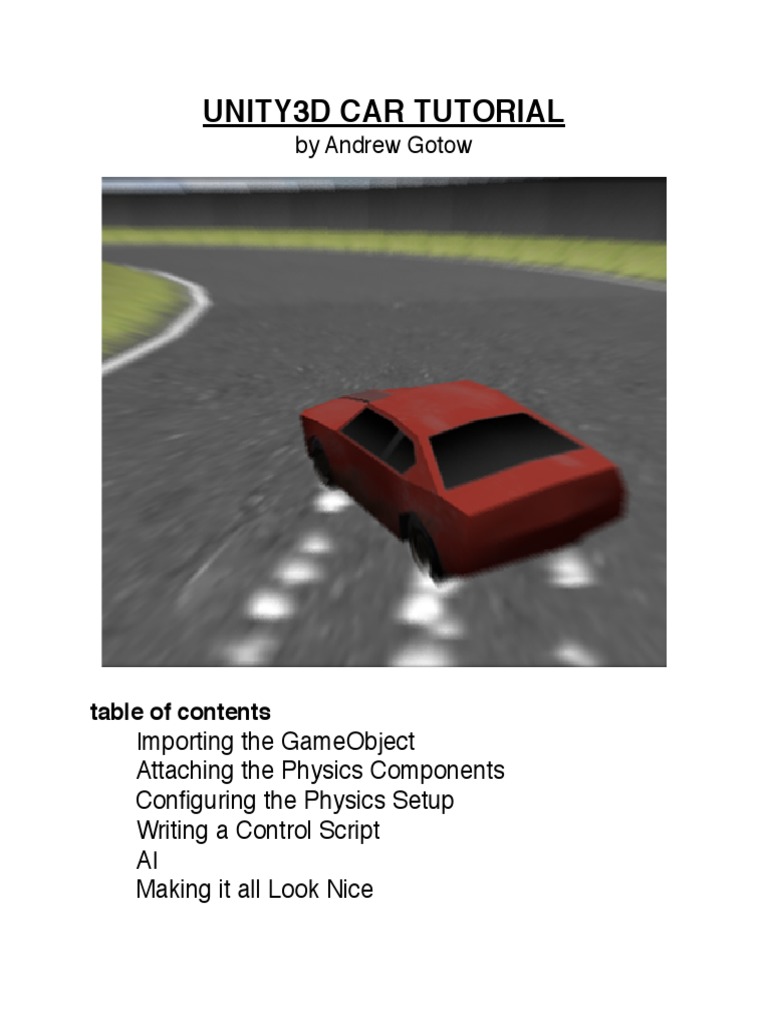 Unity3D Car Tutorial: by Andrew Gotow | PDF | Torque | Gear
