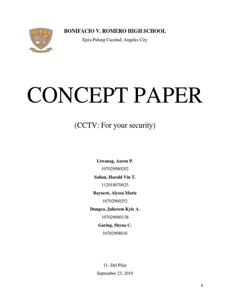 Concept Paper: (CCTV: For Your Security) | PDF