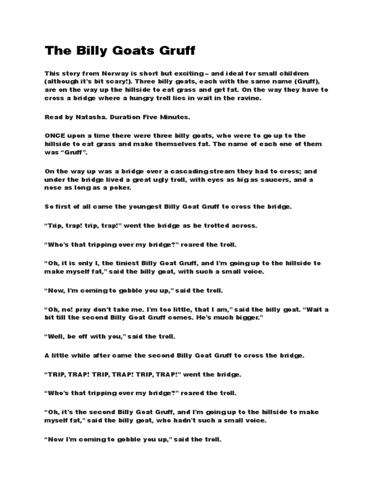 The Billy Goats Gruff | PDF