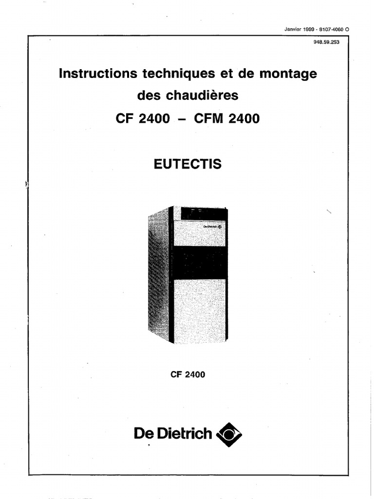 Montage Chaudiere Fioul de Dietrich CF CFM 2400 PDF | PDF