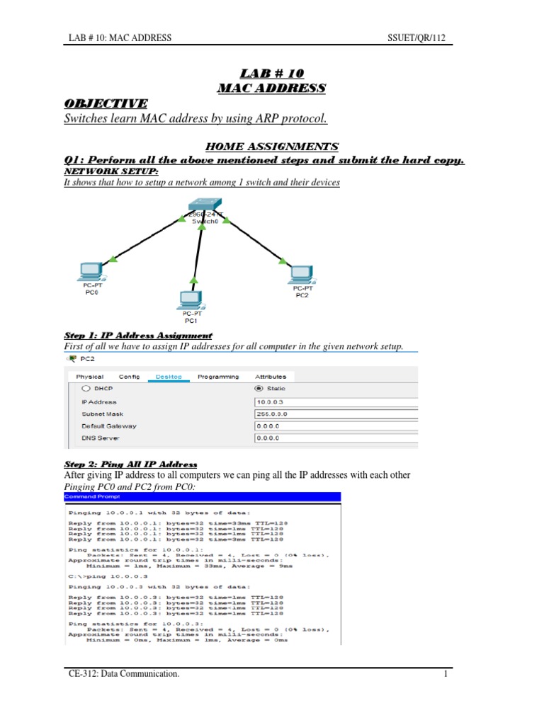 Switches Learn MAC Address by Using ARP Protocol | PDF | Internet Protocol Suite | Network Packet