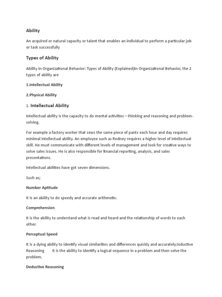 Ability and Its Types | PDF