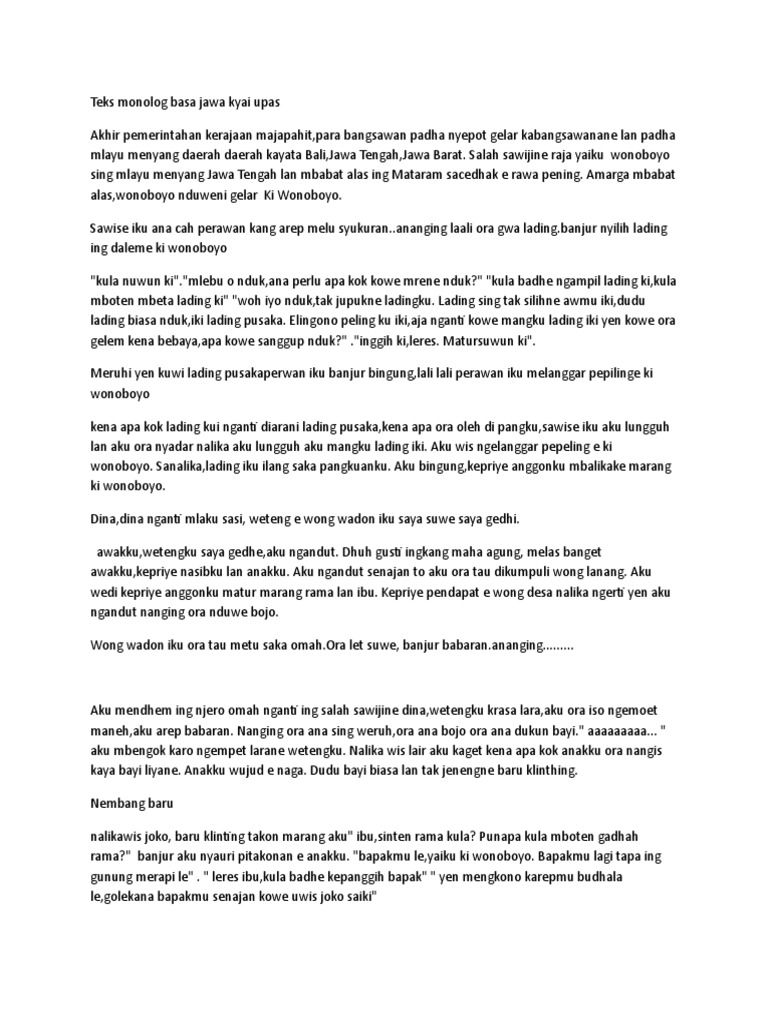 Teks Monolog Basa Jawa | PDF