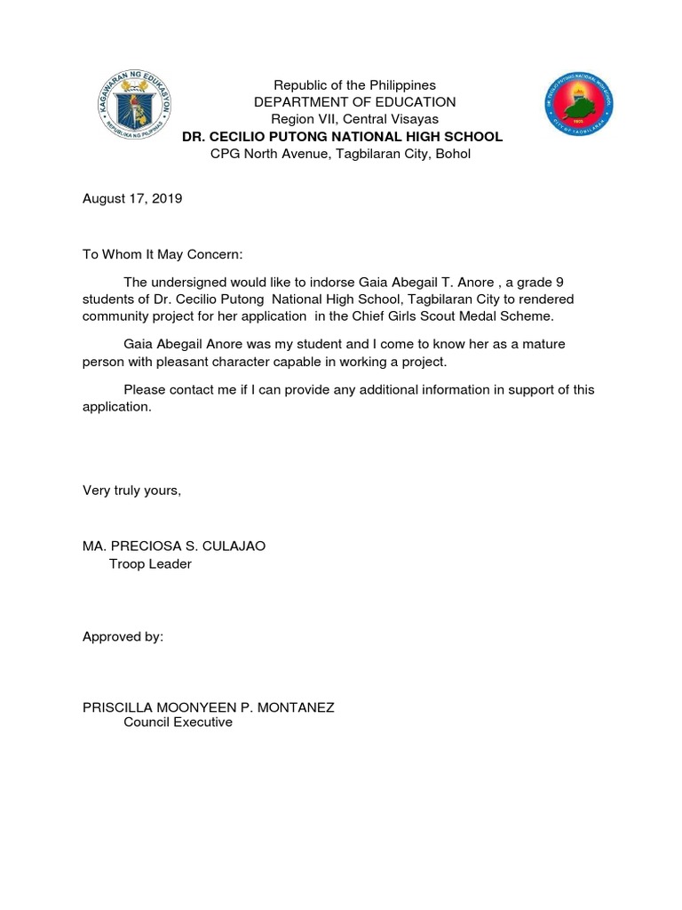 Dr. Cecilio Putong National High School | PDF | Educational ...