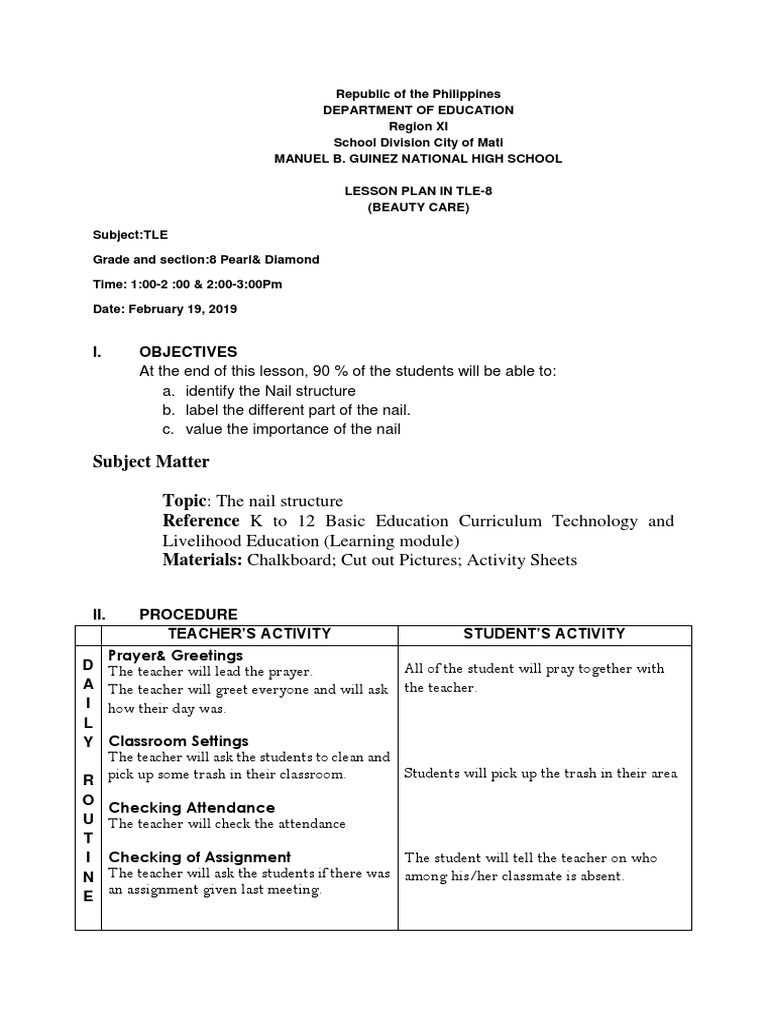 Cosmetology (Nail Structure) | PDF | Nail (Anatomy) | Teachers