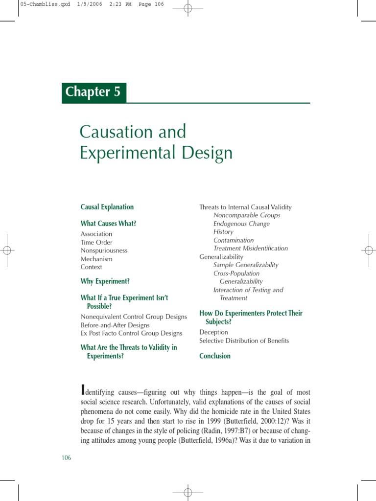 Chapter 5 Causation and Experimental Design PDF | PDF | Causality ...