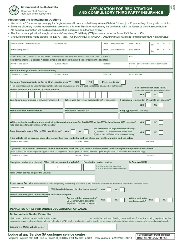 Reg Transfer FormsMR1 | PDF | Vehicle Insurance | Insurance