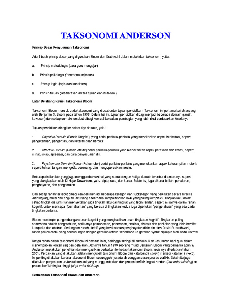 Taksonomi Anderson | PDF