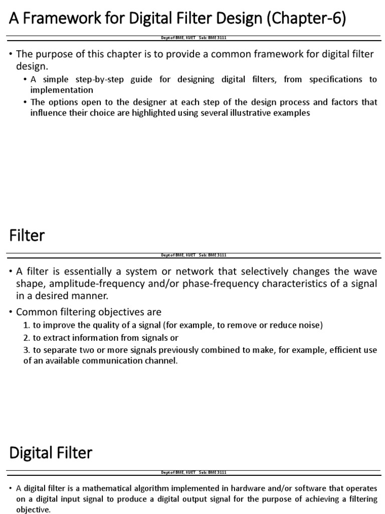 BME 3111 S#1 Digital Filter Design | PDF | Filter (Signal Processing ...
