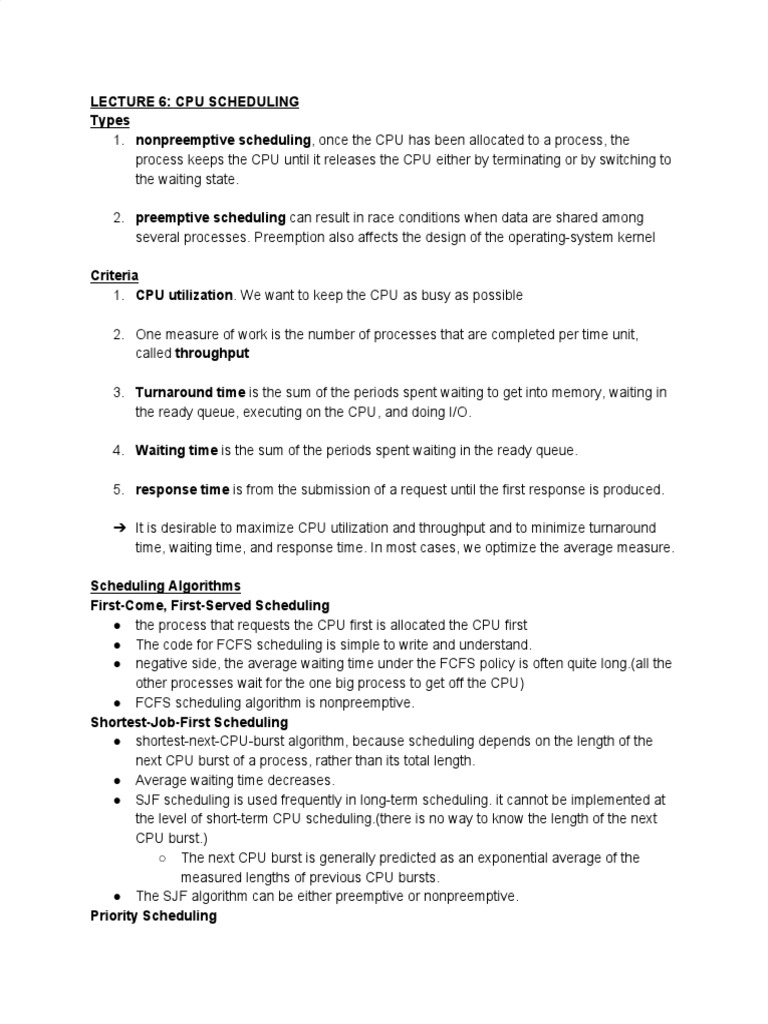 135 LE2 Reviewer | PDF | Scheduling (Computing) | Kernel (Operating System)