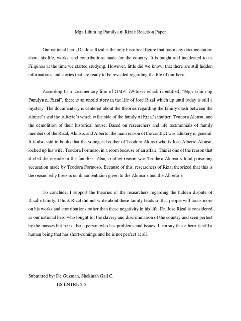 Reaction Paper LWR | PDF