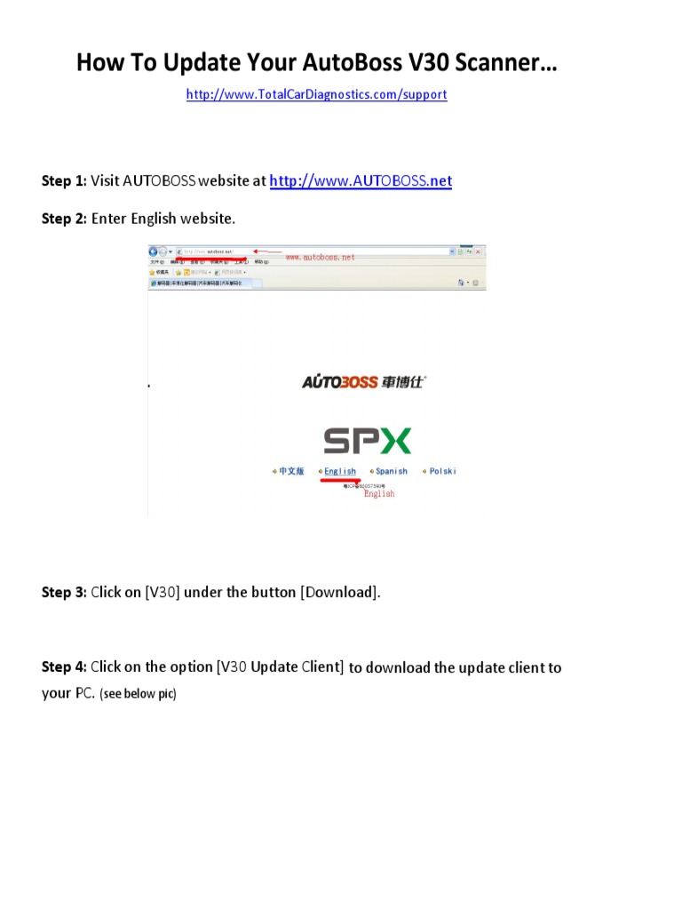 Updating Your AutoBoss V30 Scanner | PDF