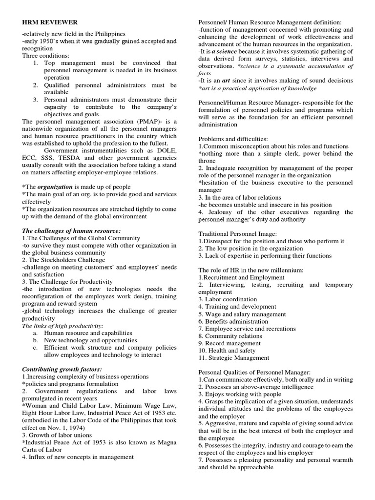 HRM Chapter 1 | PDF | Employment | Human Resource Management