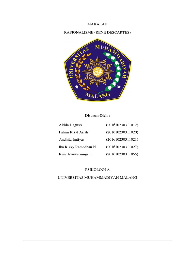 Rasionalisme Rene Descartes | PDF | Ilmu Sosial | Filsafat
