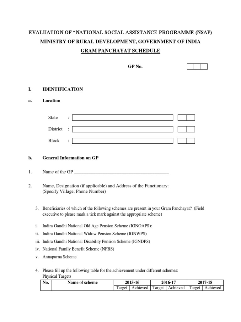 Evaluation of "National Social Assistance Programme (Nsap) Ministry of ...