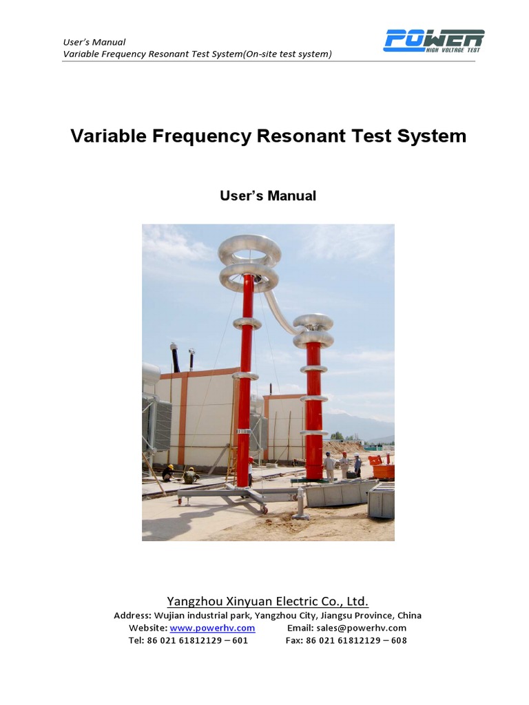 HVFS - Variable Frequency Resonant Test System | PDF | Power Supply ...
