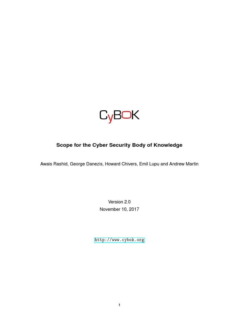 The CyBOK Project: Establishing the Initial Scope and Top-Level ...