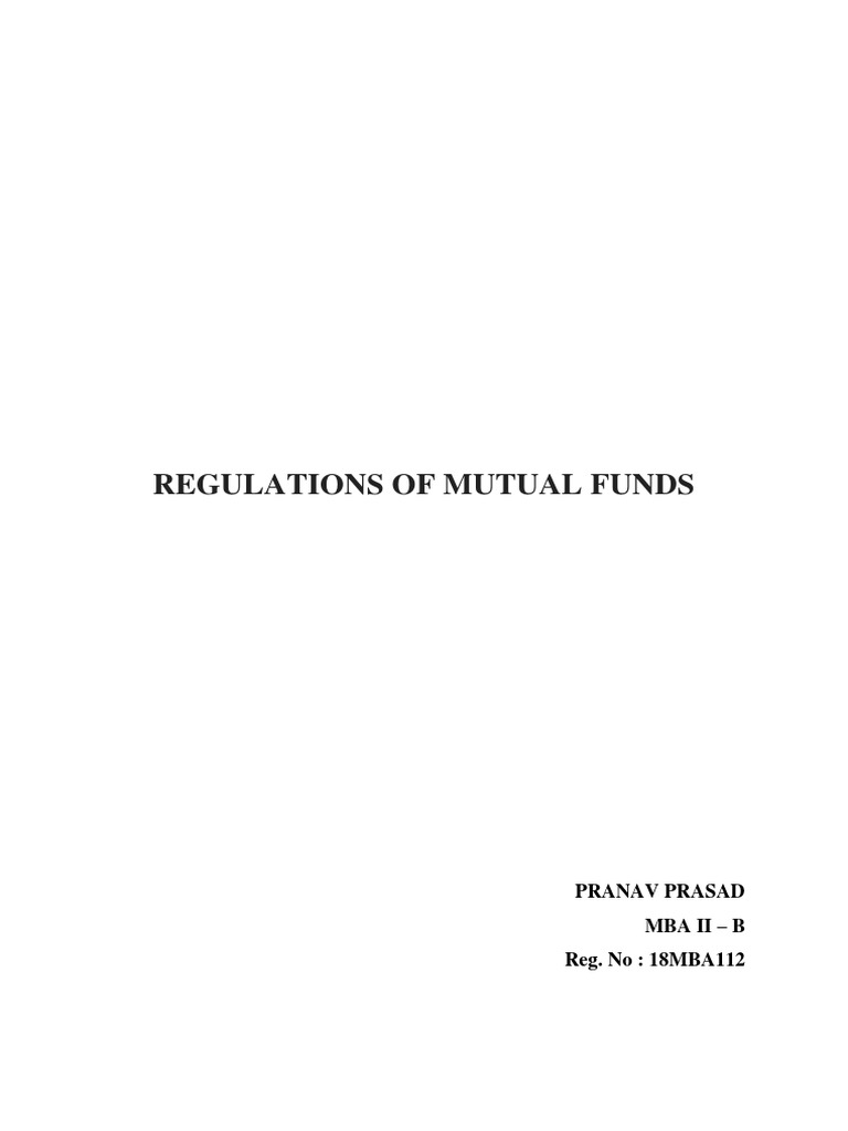 Financial Services - Regulations of Mutual Funds | PDF | Mutual Funds ...