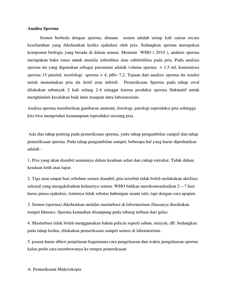 Analisa Sperma | PDF