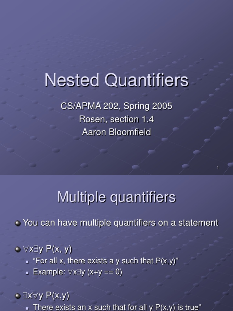 Quantifiers | PDF | Elementary Mathematics | Abstract Algebra