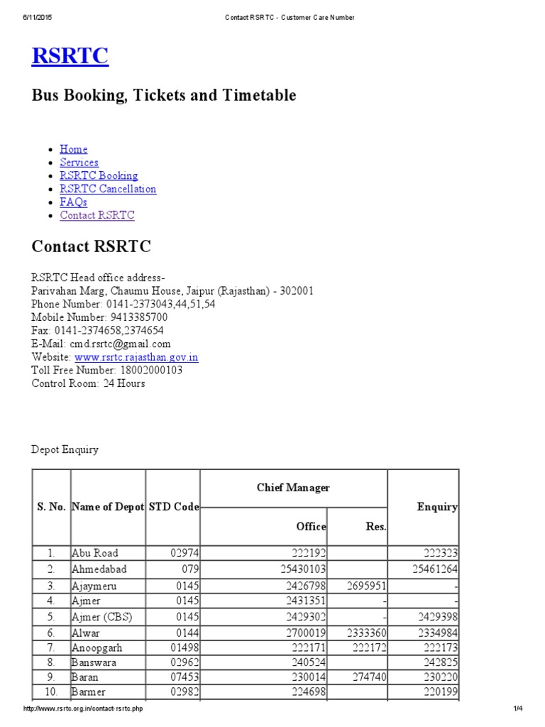 RSRTC: Bus Booking, Tickets and Timetable | PDF | Bus Transport ...
