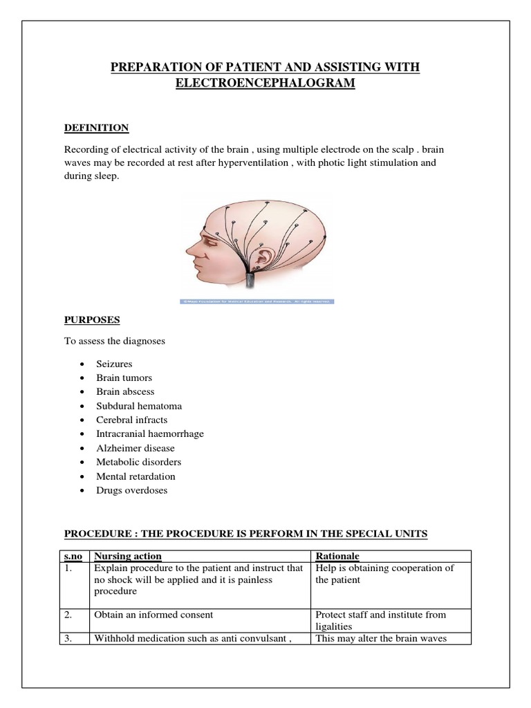 Preparation of Patient and Assisting With Electroencephalogram | PDF ...