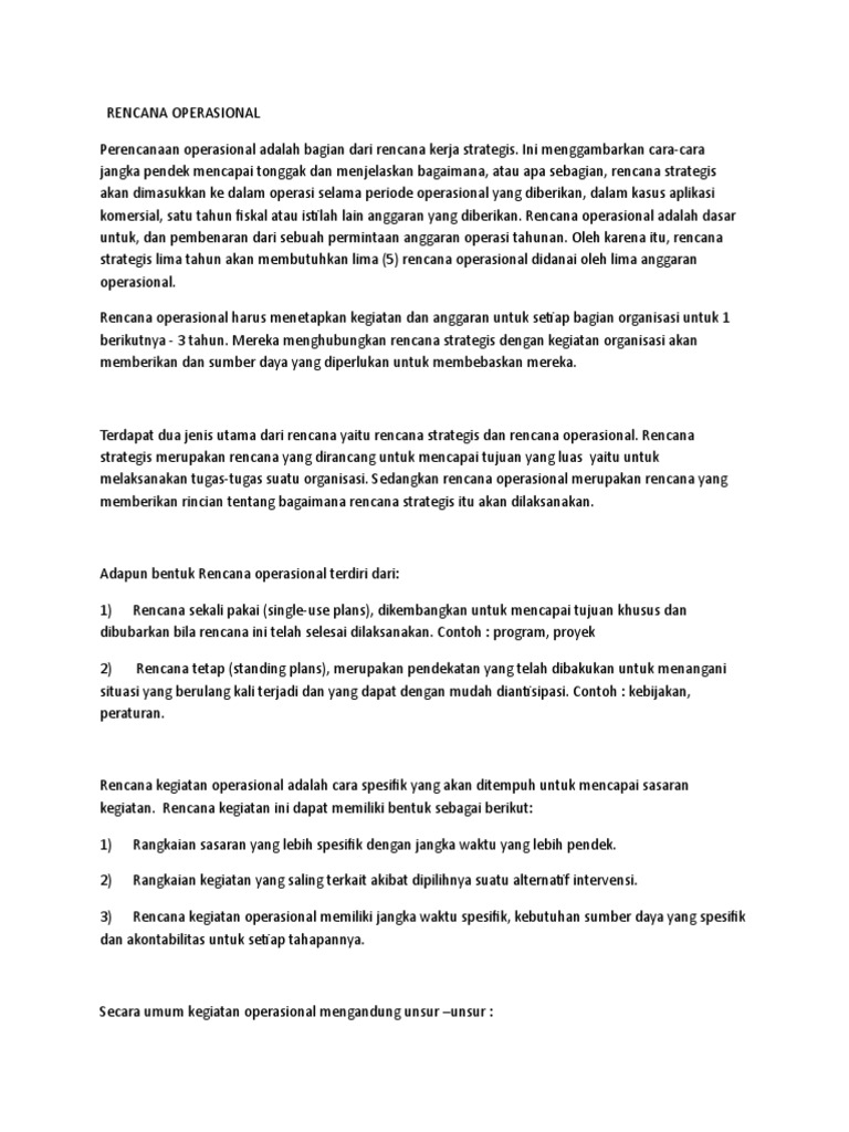 Rencana Operasi-Wps Office | PDF