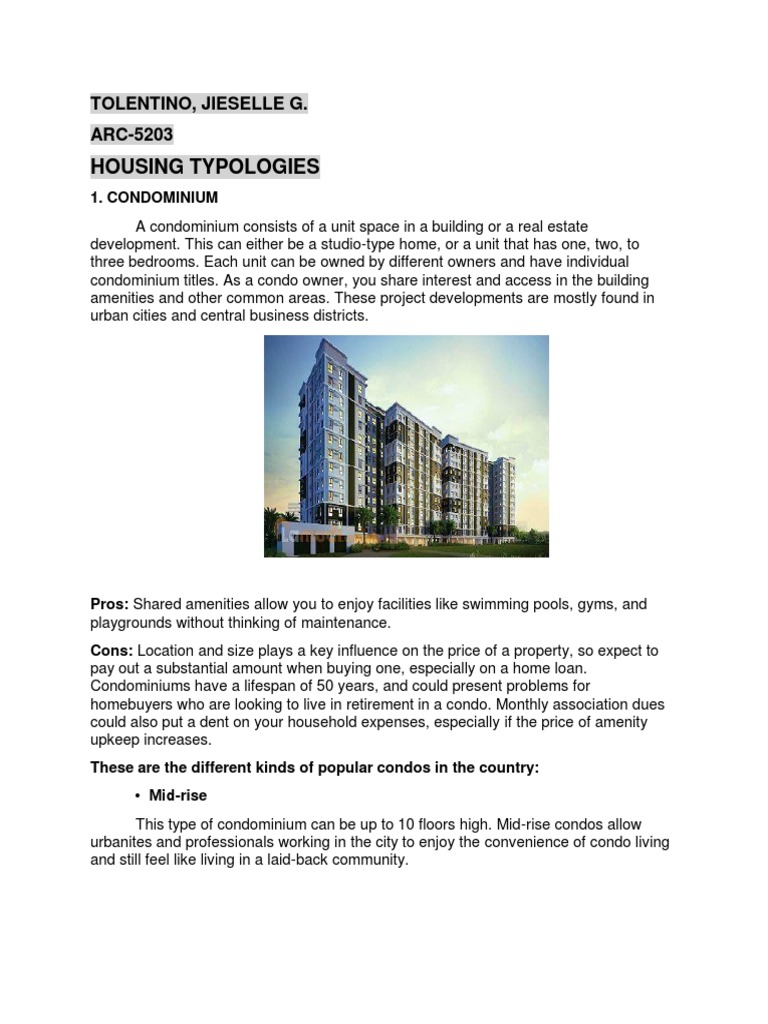Top housing types and theories | PDF | Condominium | Capacity Building