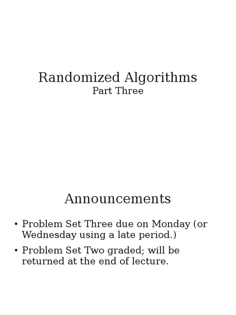 Randomized Algorithm | PDF | Theoretical Computer Science | Discrete ... Randomized Algorithm | PDF | Theoretical Computer Science | Discrete ...