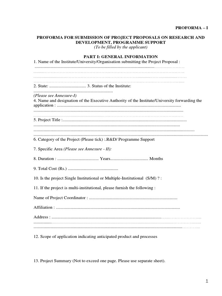 Template For DBT Proposals | PDF | Business