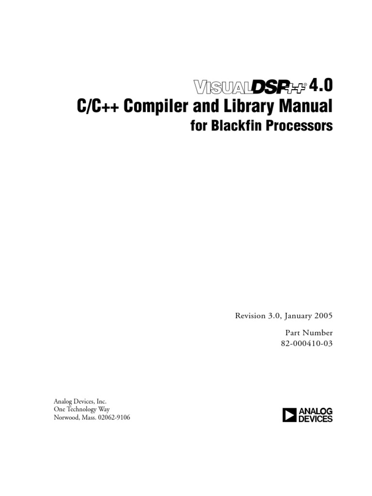 Ccpp Compiler And Lib Manual For Blackfin Processors C Programming Language C
