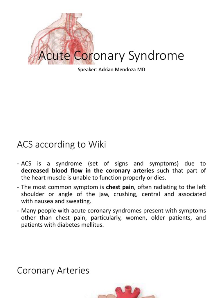Acute Coronary Syndrome | PDF | Myocardial Infarction | Angiology