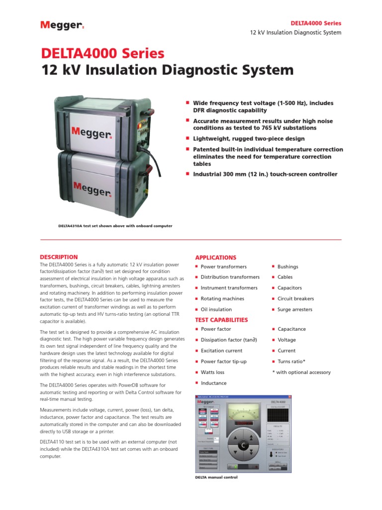 DELTA4000 Series 12 kV Insulation Diagnostic System | PDF | Transformer ...