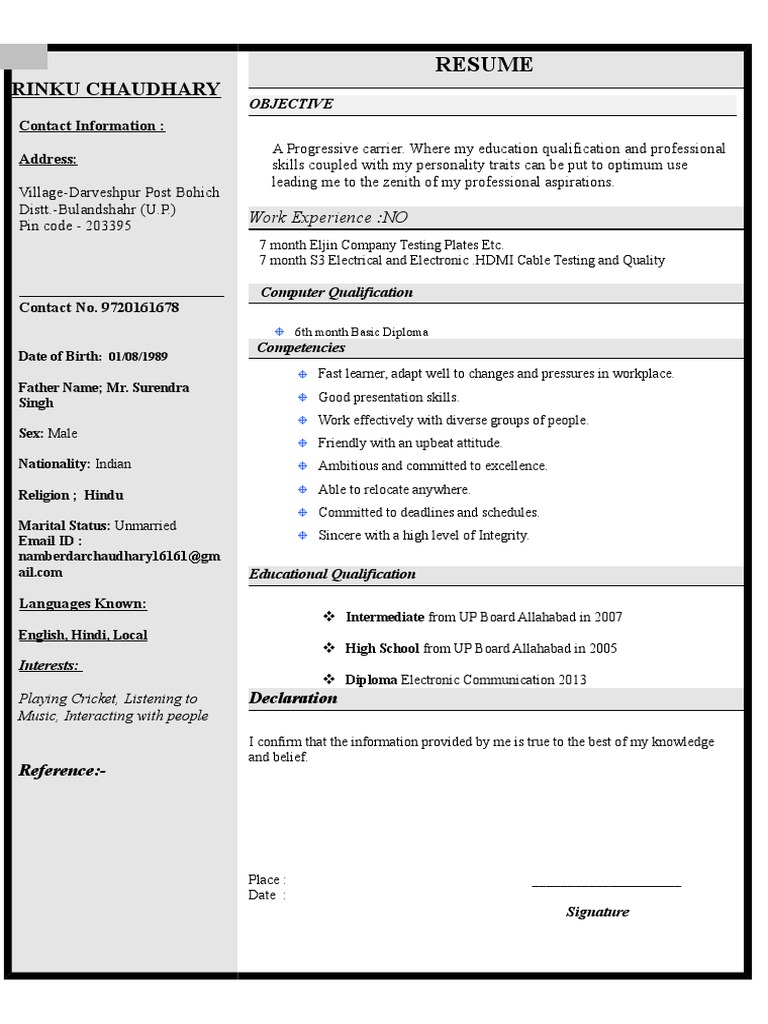 Resume: Rinku Chaudhary | PDF | Cognitive Science | Behavior Modification