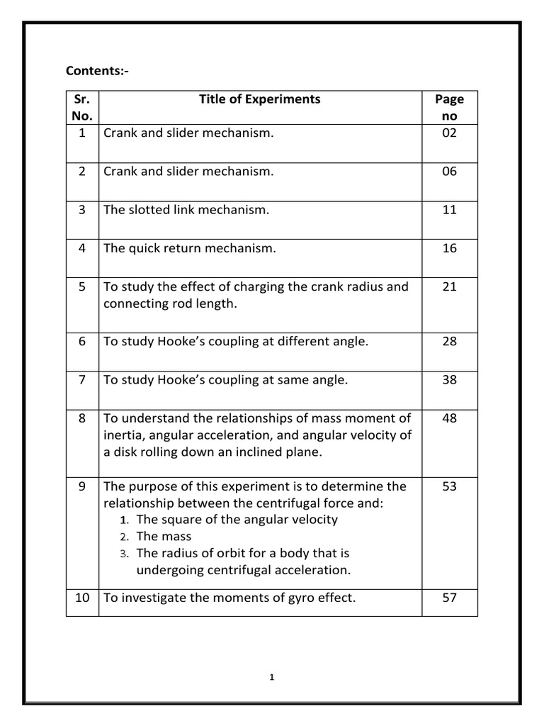 Experiment of Mechanical Egineering | PDF | Kinematics | Classical ...