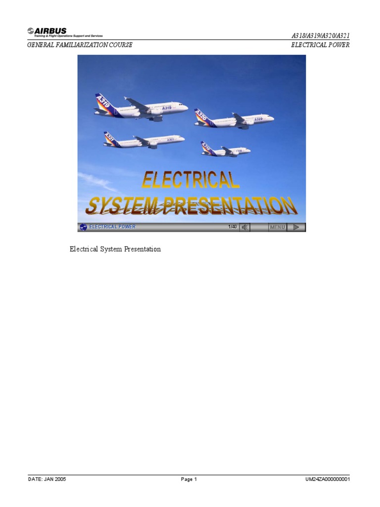Electrical System Presentation: A318/A319/A320/A321 General ...