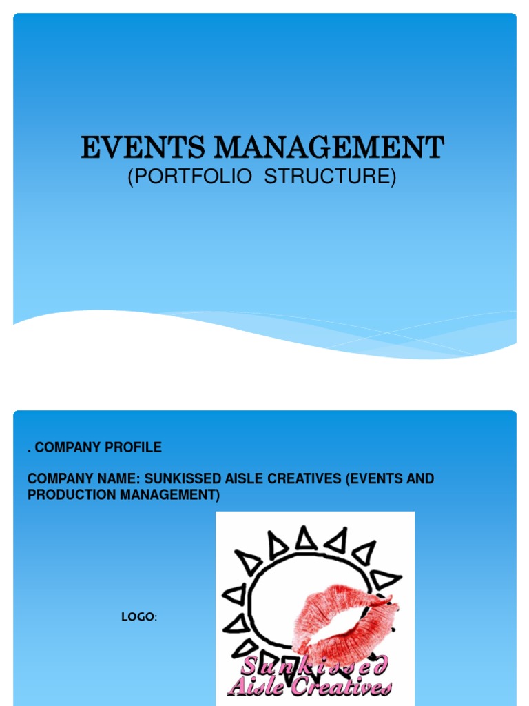 Events Management: (Portfolio Structure) | PDF | Salad | Pasta