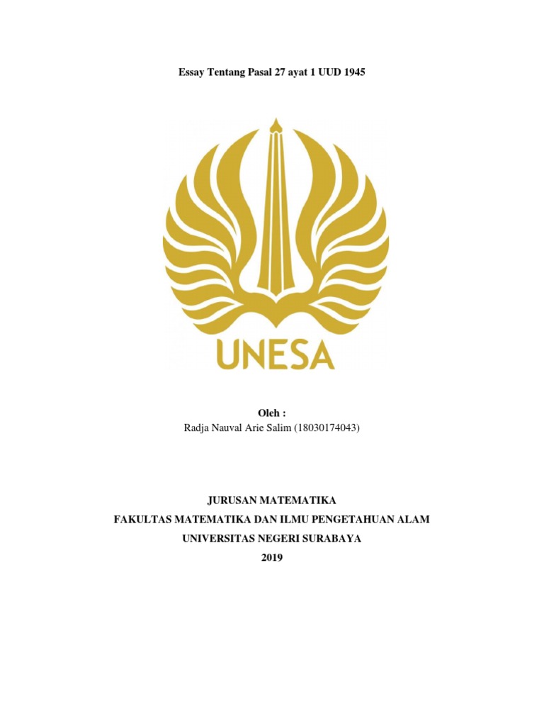 Makna Pasal 27 Ayat 1 UUD 1945 | PDF | Politik | Ilmu Sosial
