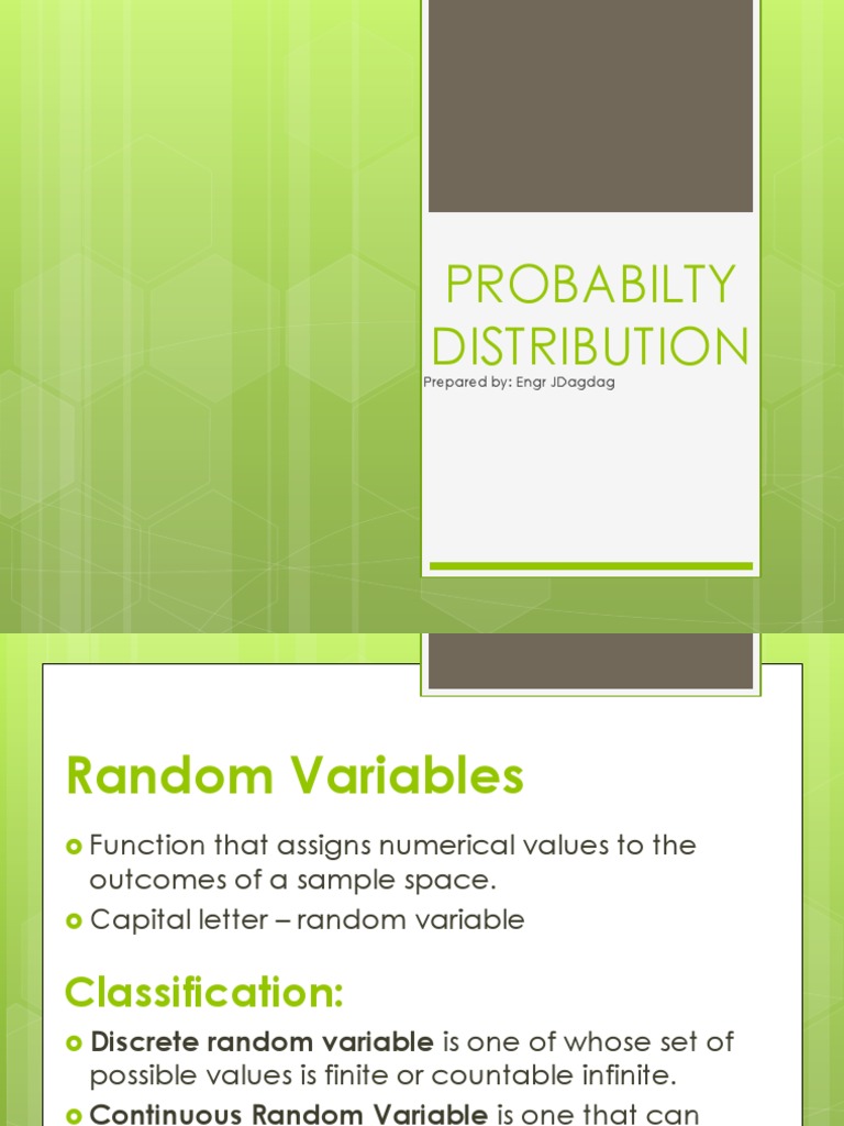 Probability Distribution | PDF | Probability Distribution | Random Variable