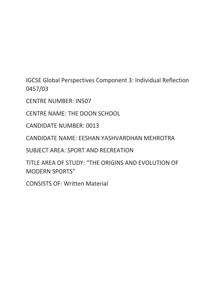 GP-paper 3 Individual Reflection Coverpage Sample | PDF