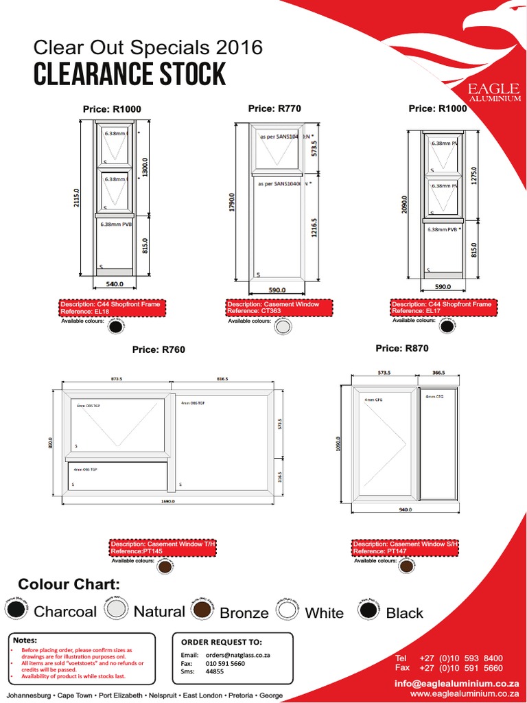 Aluminium Window Samples South Africa | PDF