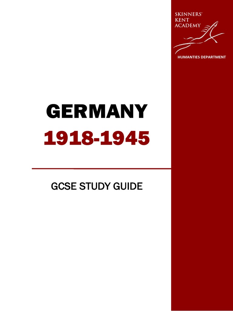 Germany 1918-1945 Study Guide | PDF | Nazi Party | Weimar Republic