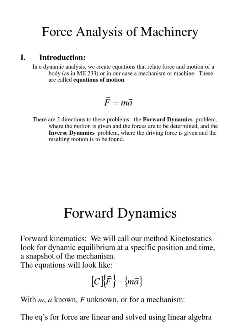 Force Analysis | PDF | Force | Torque