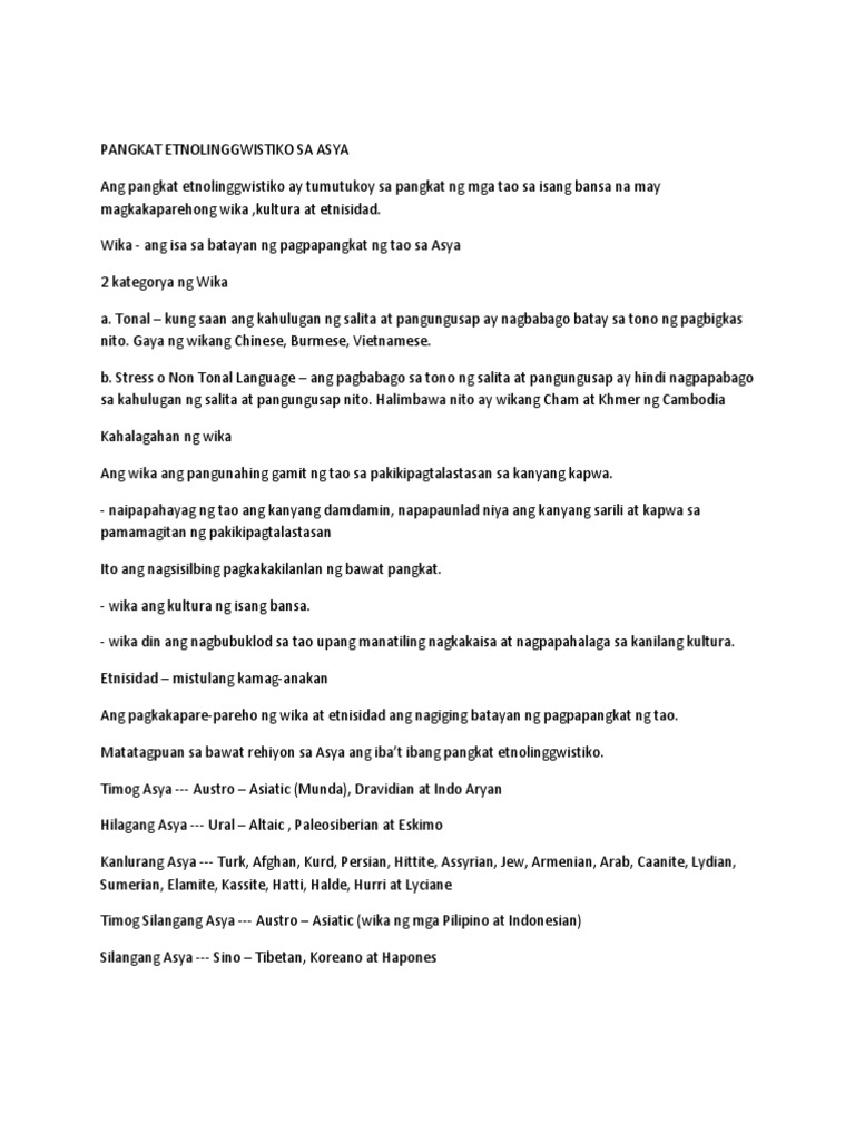 Pangkat Etnolinggwistiko | PDF