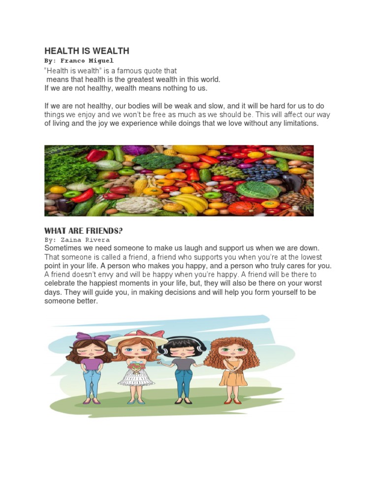 Health Is Wealth: By: Franco Miguel | PDF