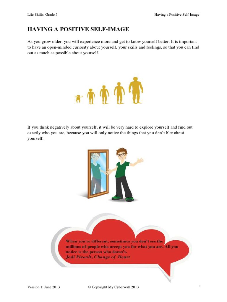 Life Skills: Grade 5 Having A Positive Self-Image | PDF | Self | Social ...