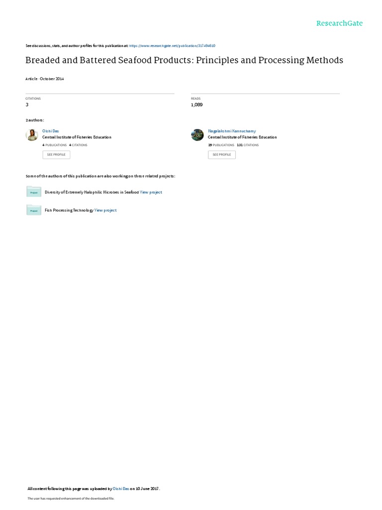 Seafood Processing: Breading Techniques | PDF | Wellness